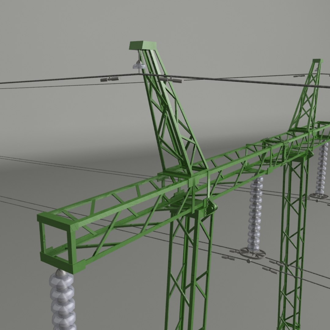 3d model voltage power lines