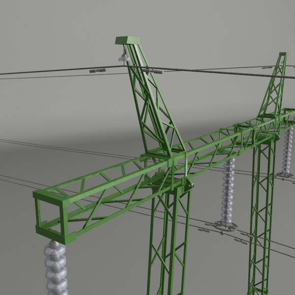 3d model voltage power lines