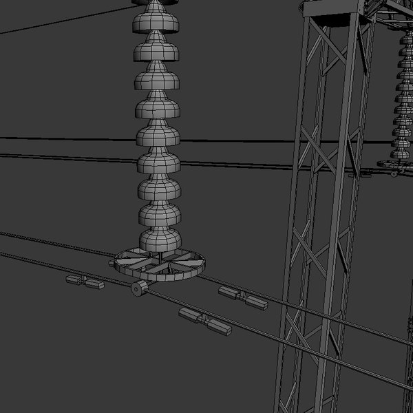 3d model voltage power lines