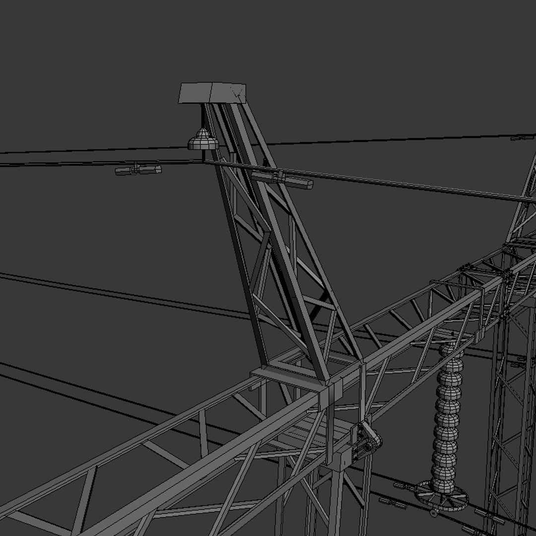 3d model voltage power lines