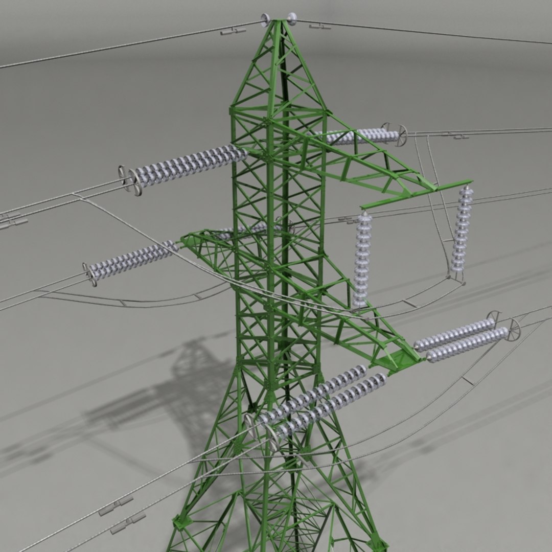 3d Model Voltage Power Lines