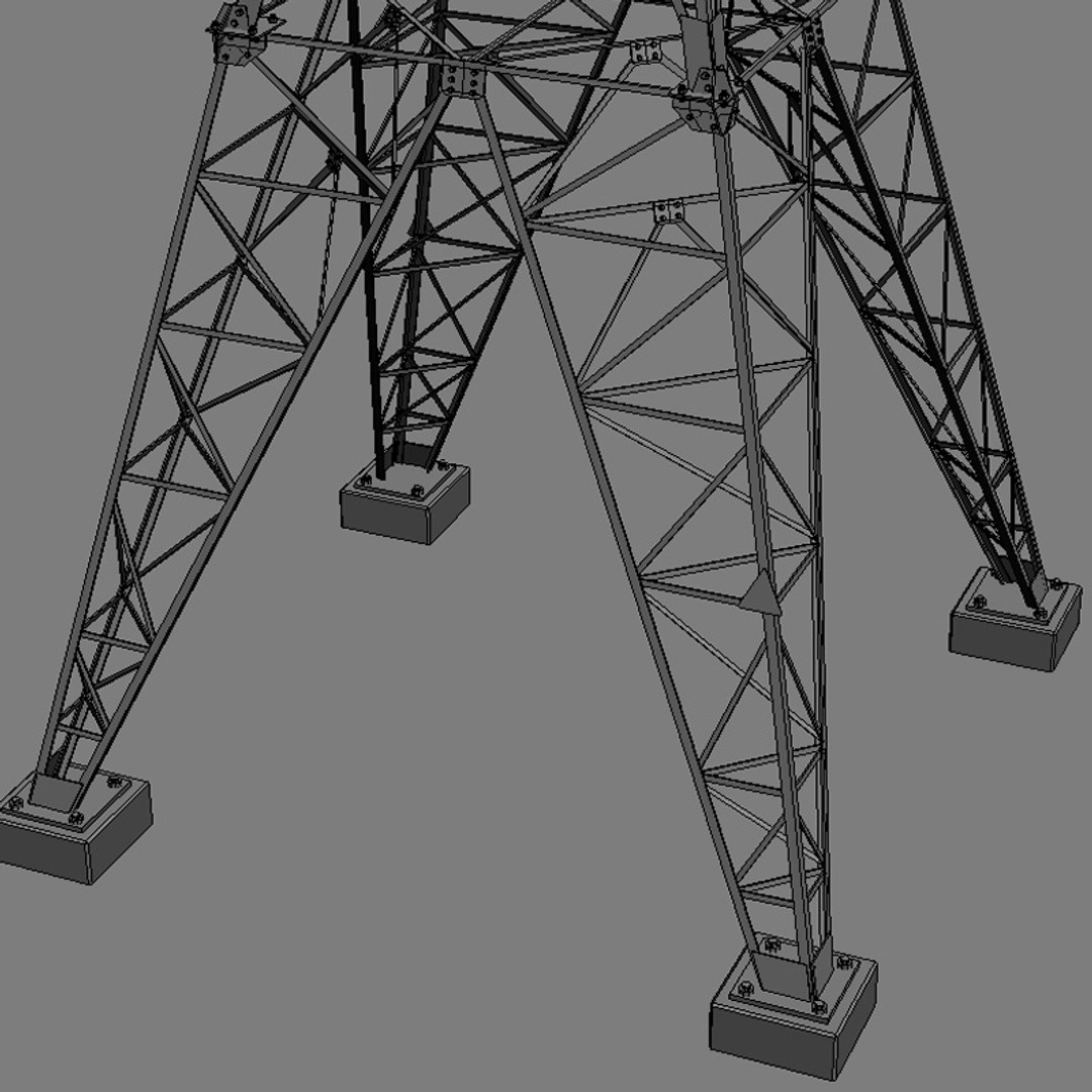 3d model voltage power lines