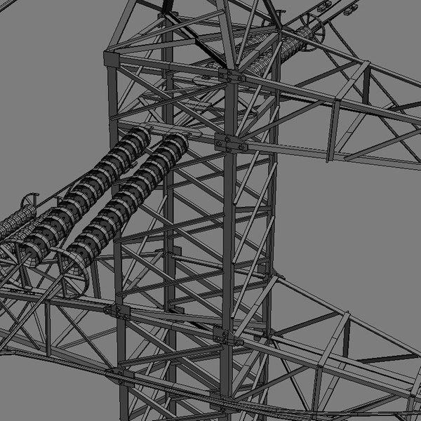 3d model voltage power lines