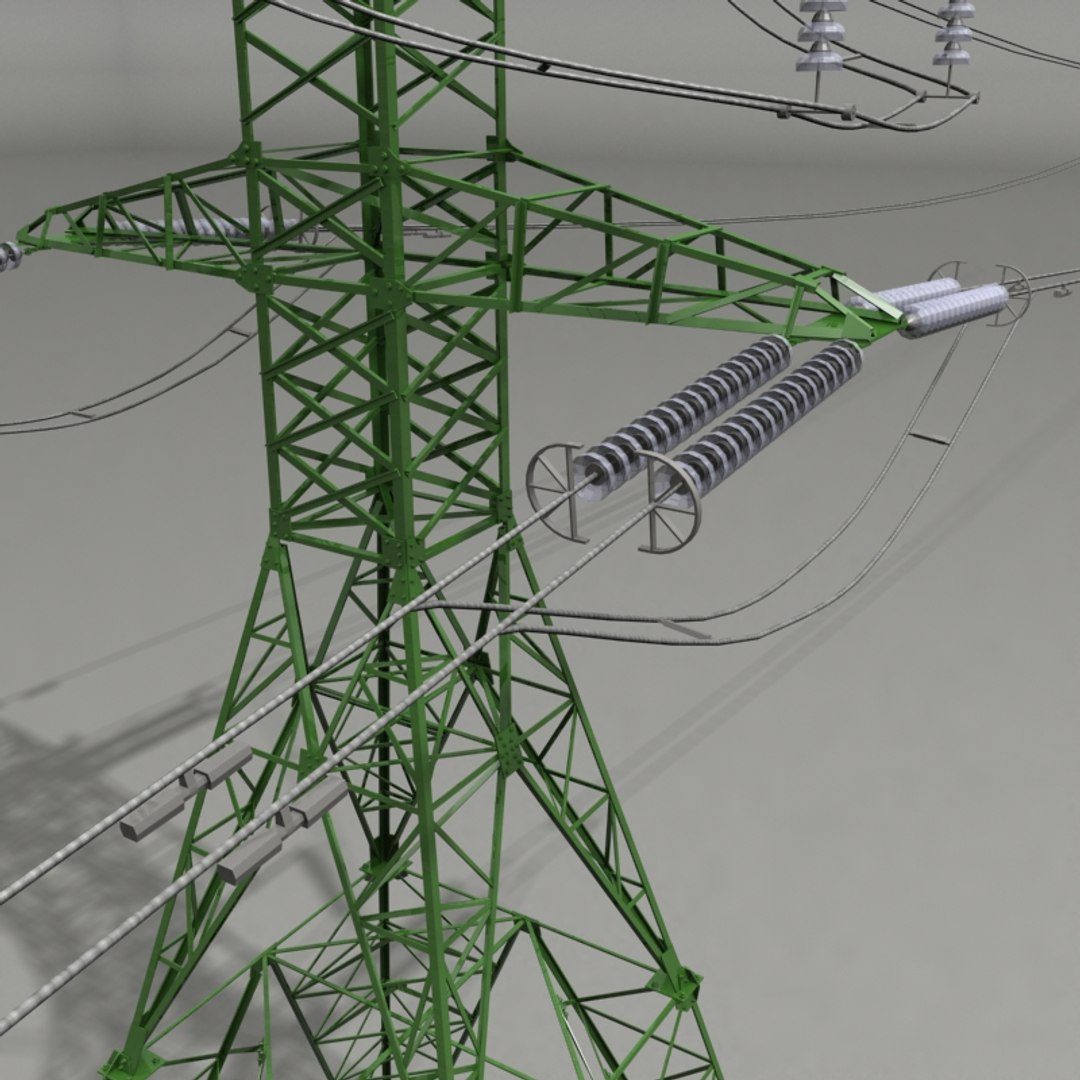 3d Model Voltage Power Lines