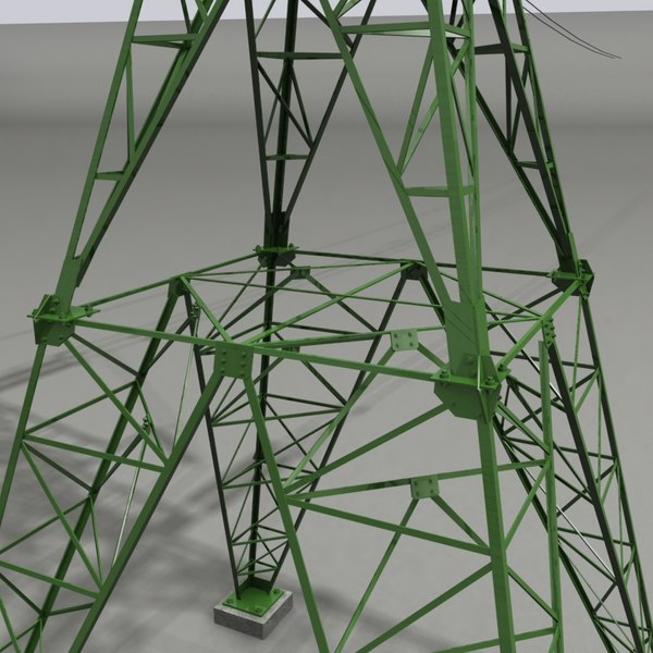 3d model voltage power lines