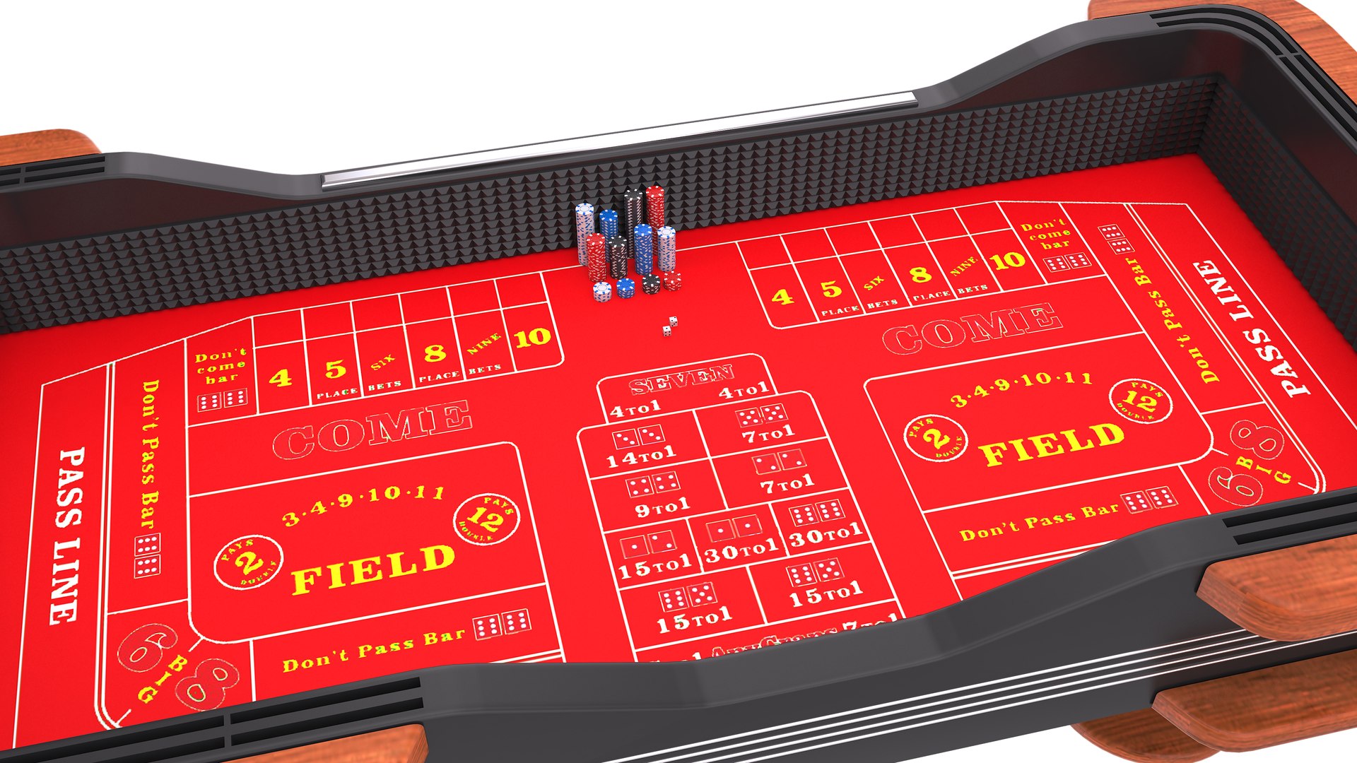 3D Model Craps Table - Red - TurboSquid 1910052