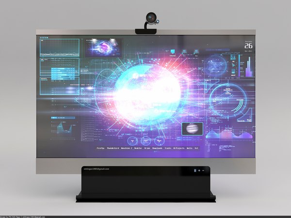 3d glass monitor model