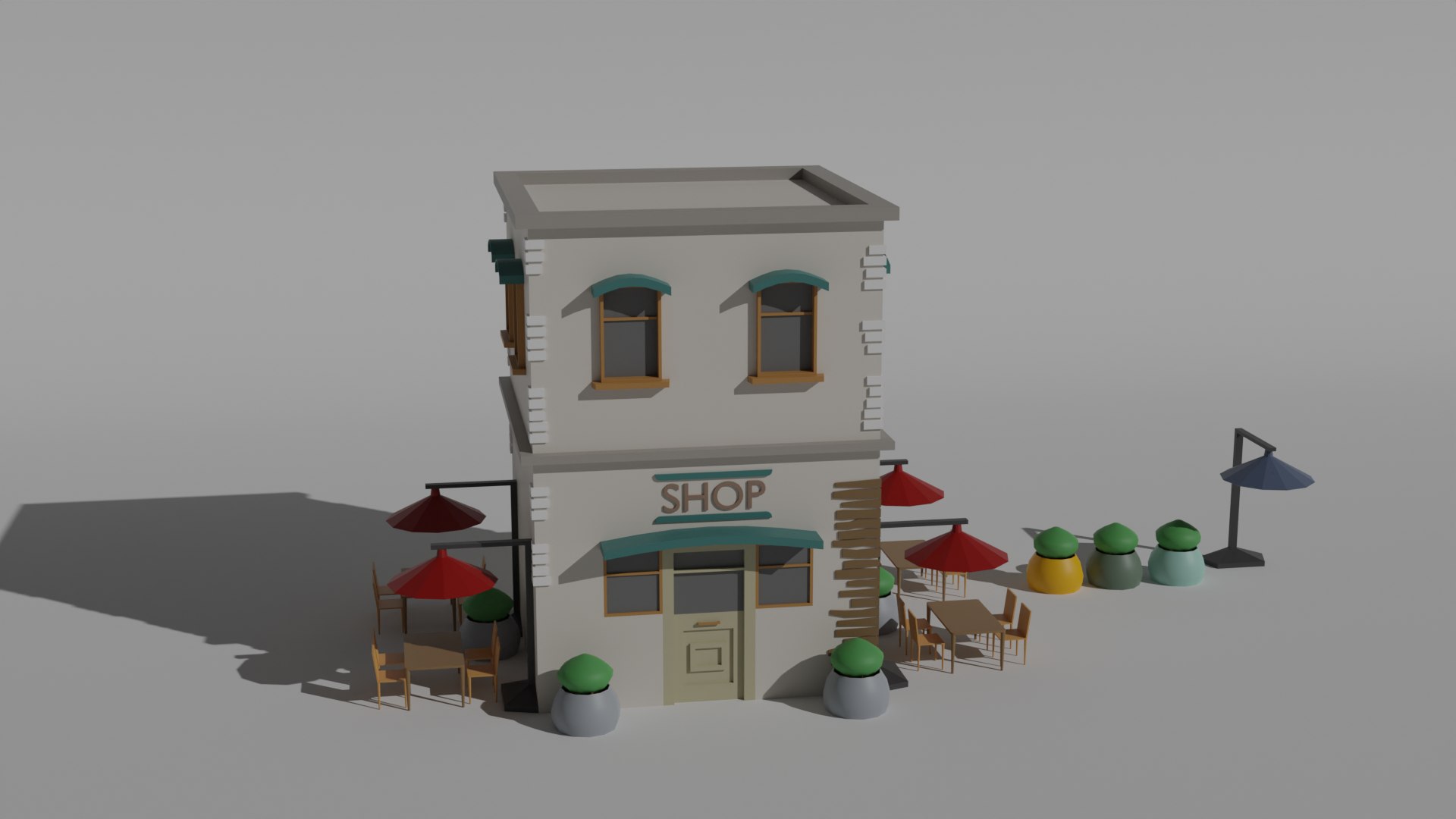Low Poly Old Shop Building 3D Model - TurboSquid 1900480