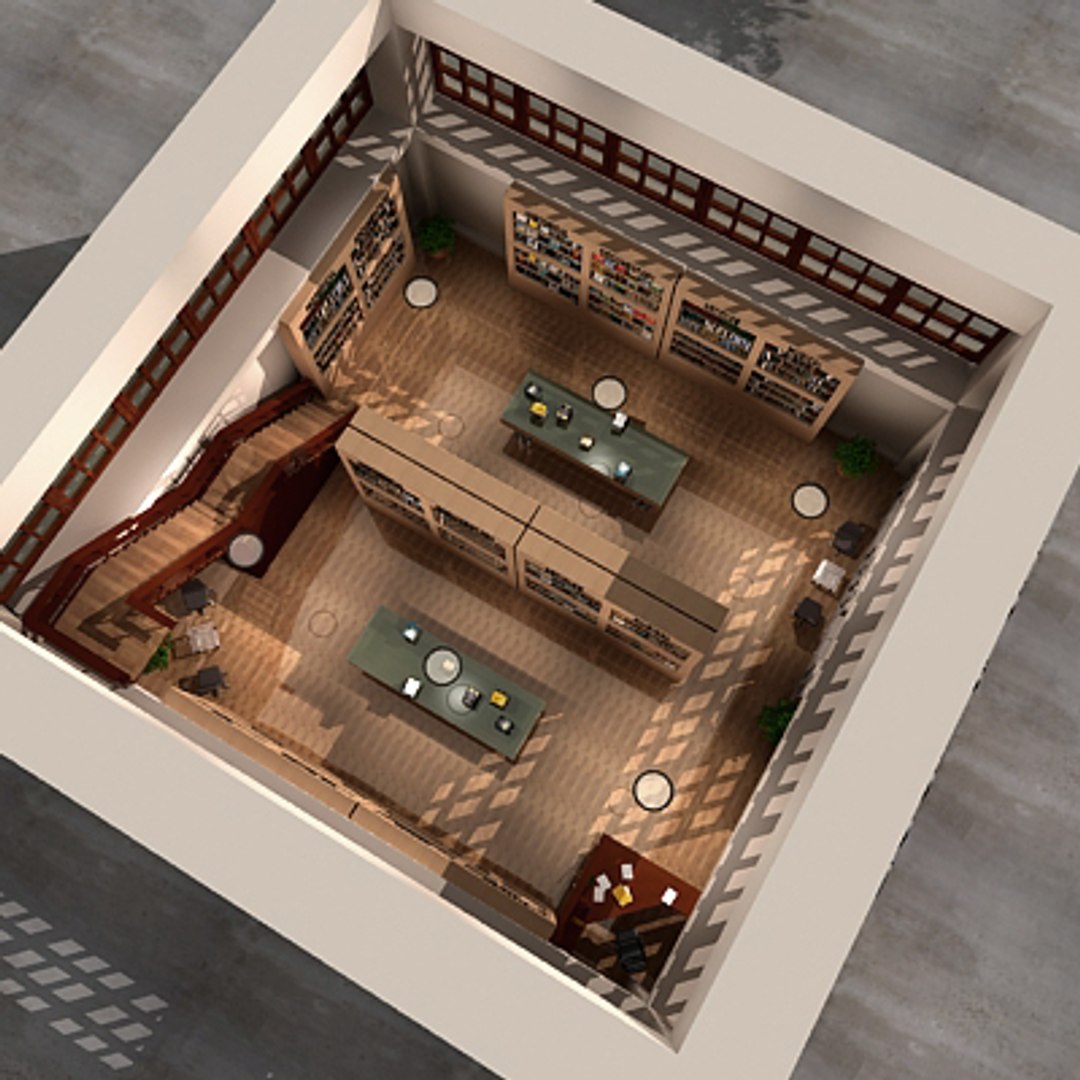 3ds Book Store Interior