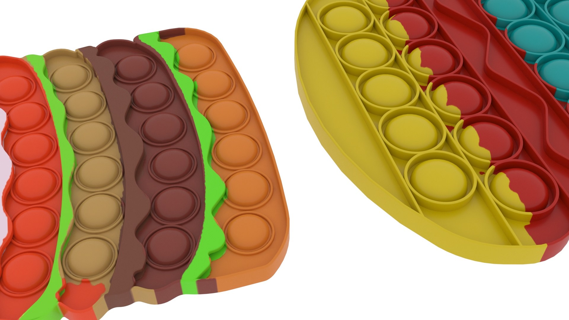 3D Fast Food Pop It Fidget Toys Set - TurboSquid 1786548