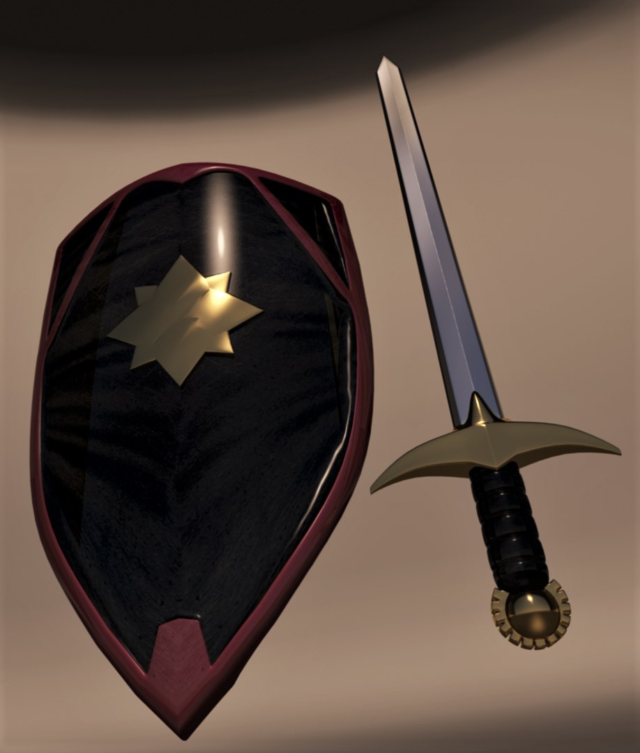 3D Sword Shield S Black Knight - TurboSquid 1417745