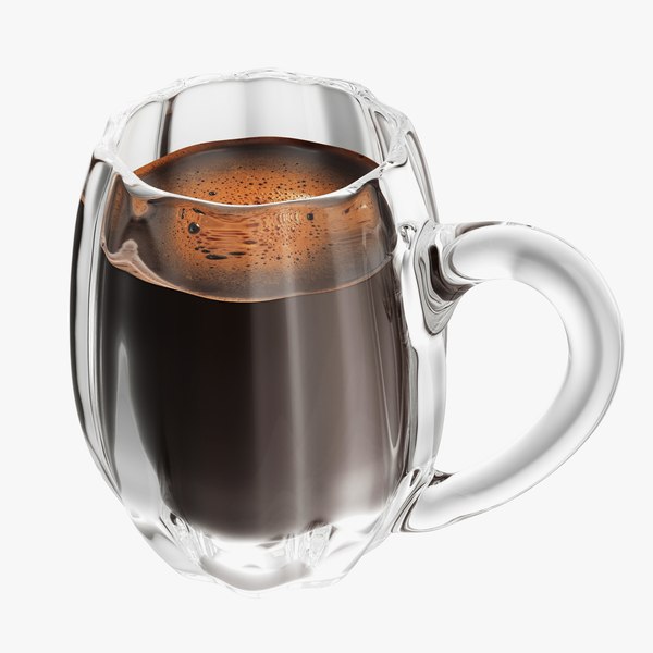 Glass transparent coffee mug with handle 08 3D model - TurboSquid 1726261