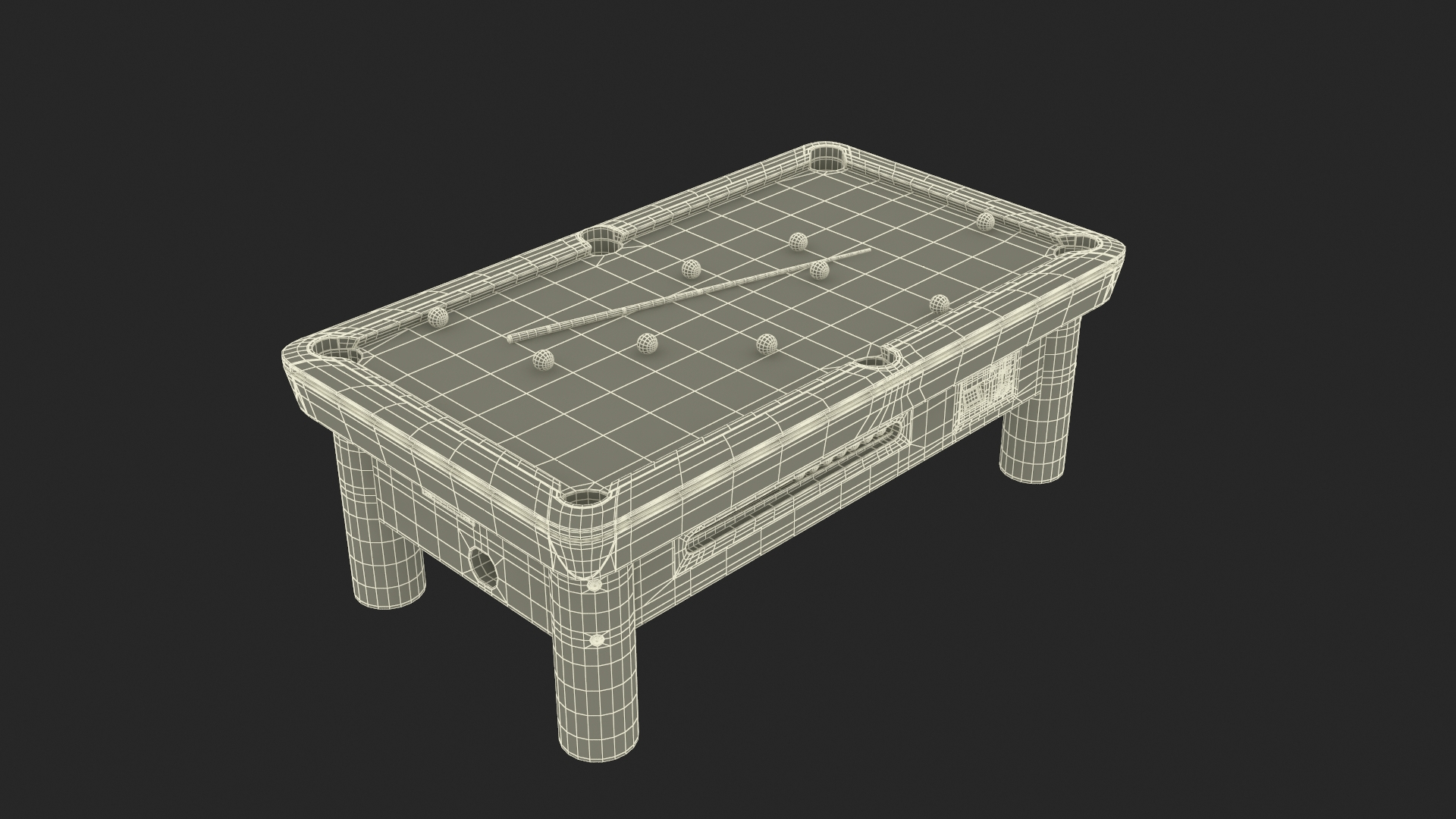3D Model Public Pool Table Red - TurboSquid 2218459
