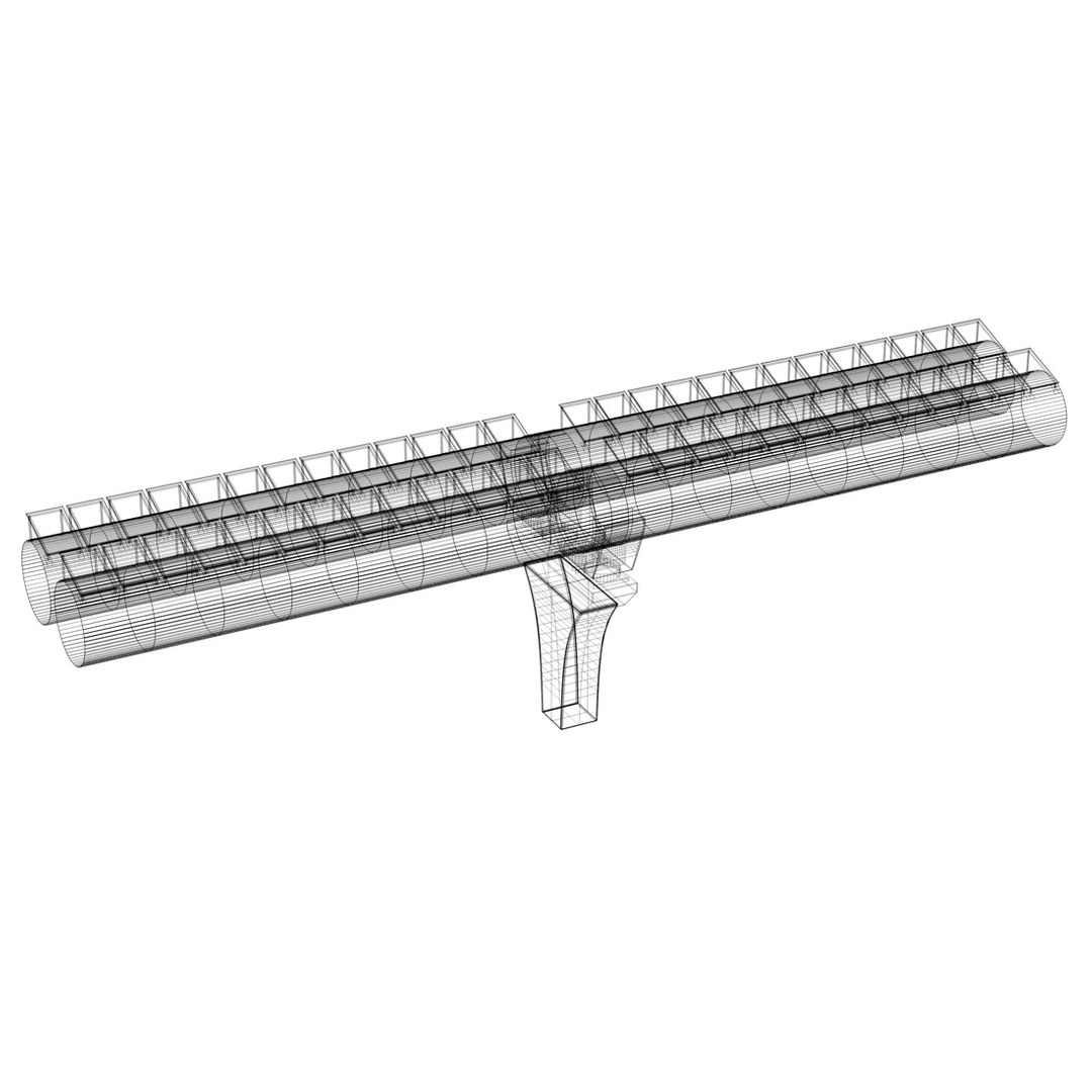 Tubes Supports Hyperloop 3d Max