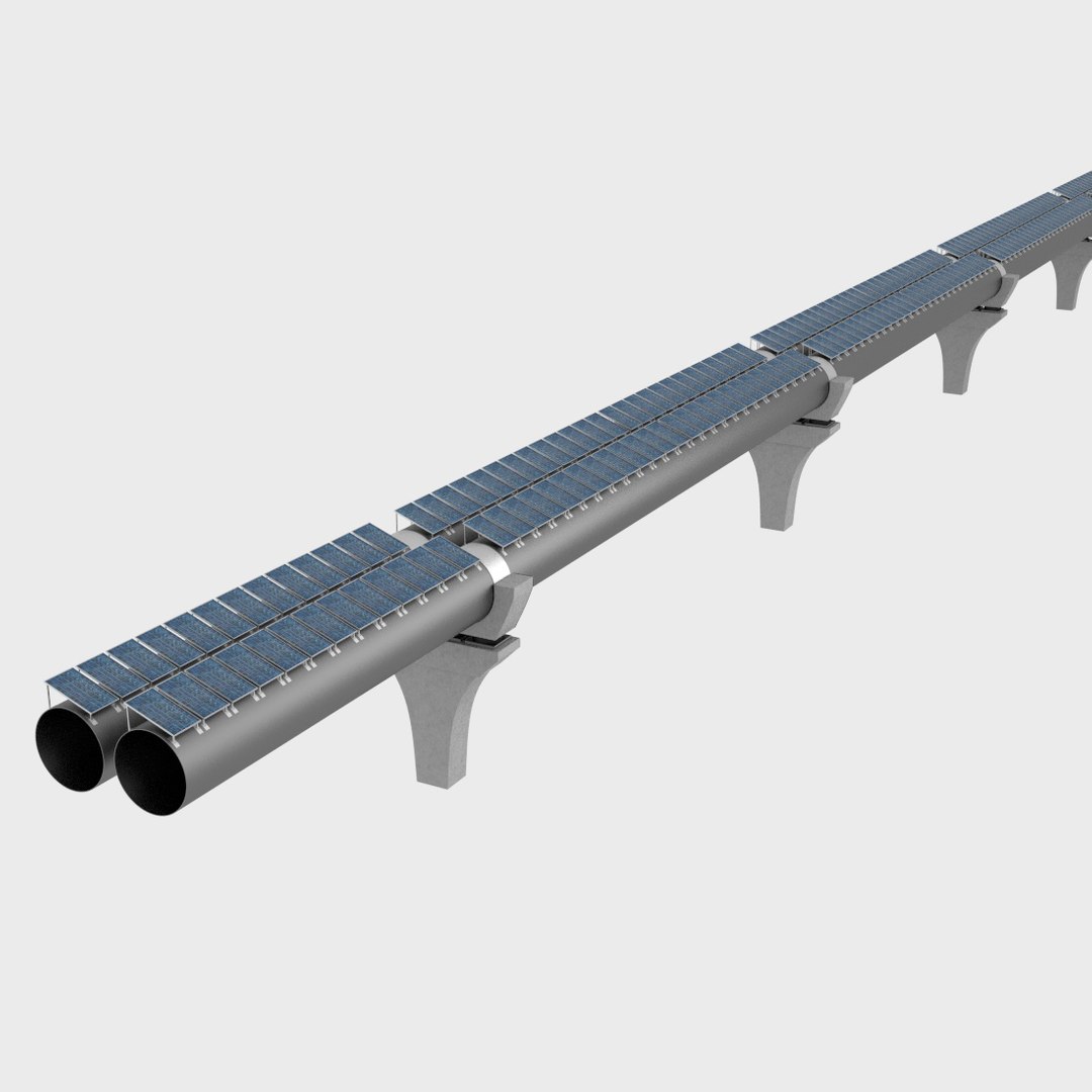 Tubes Supports Hyperloop 3d Max