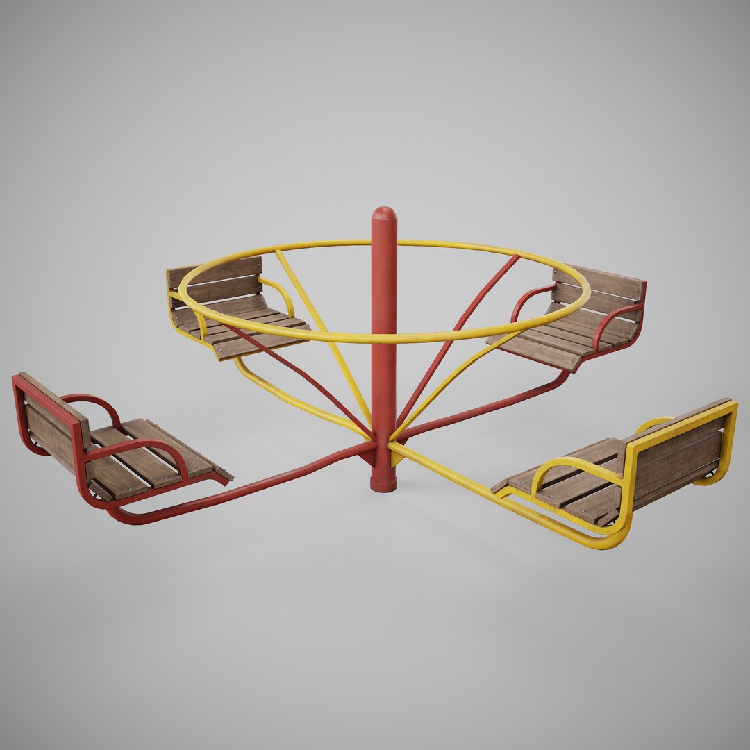 Painted Playground Carousel 1 3D - TurboSquid 2153778
