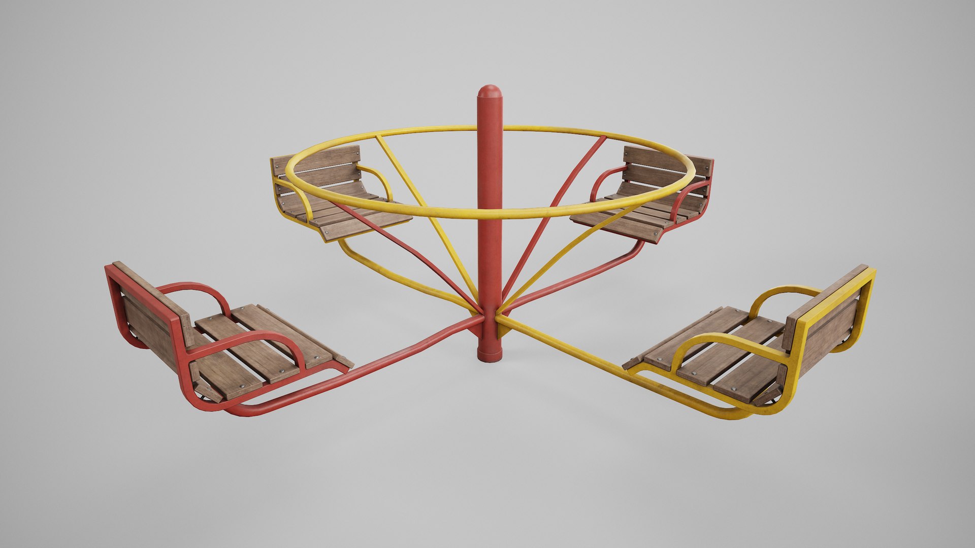Painted Playground Carousel 1 3D - TurboSquid 2153778