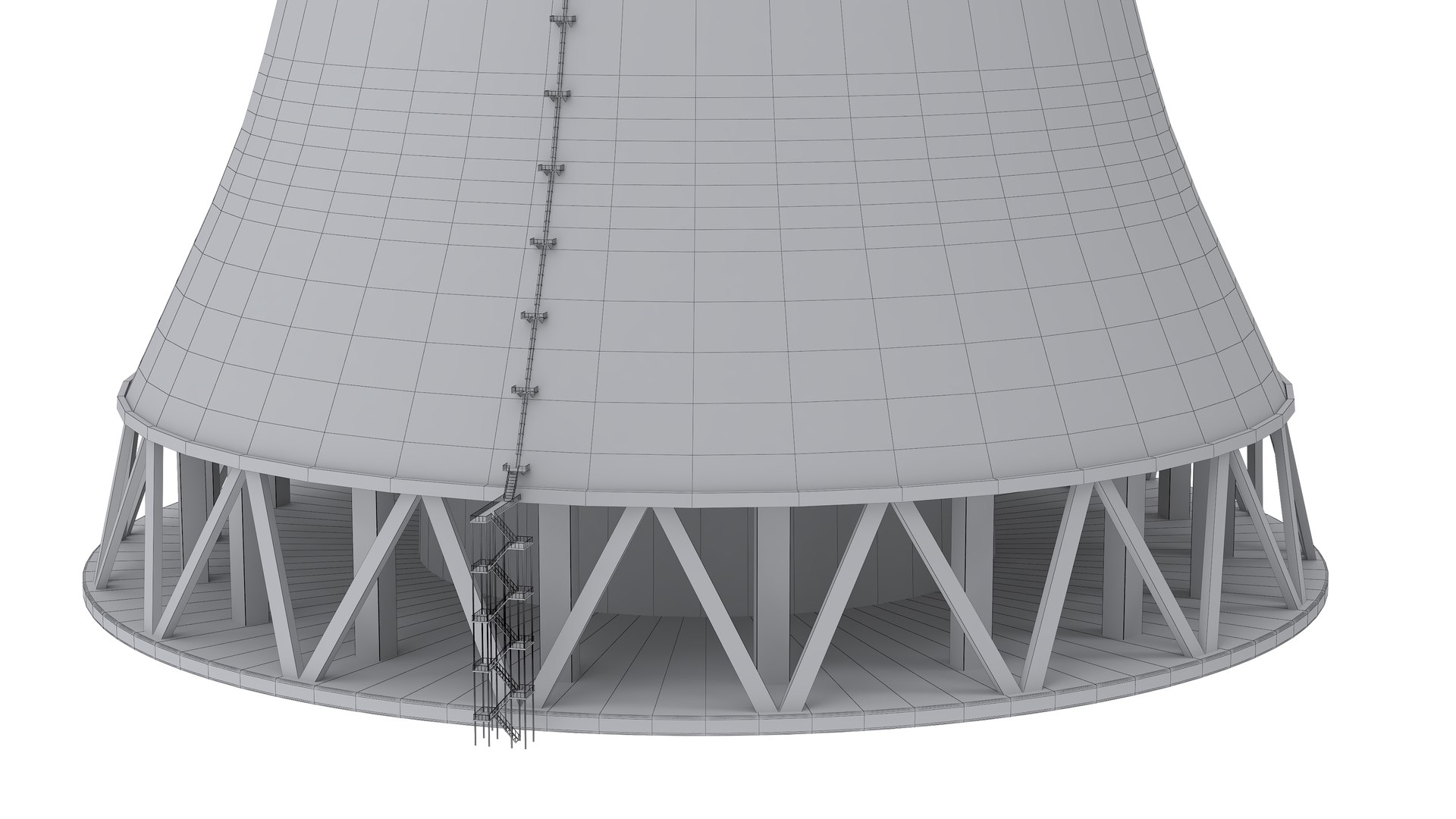 3D Nuclear Cooling Tower - TurboSquid 2305979