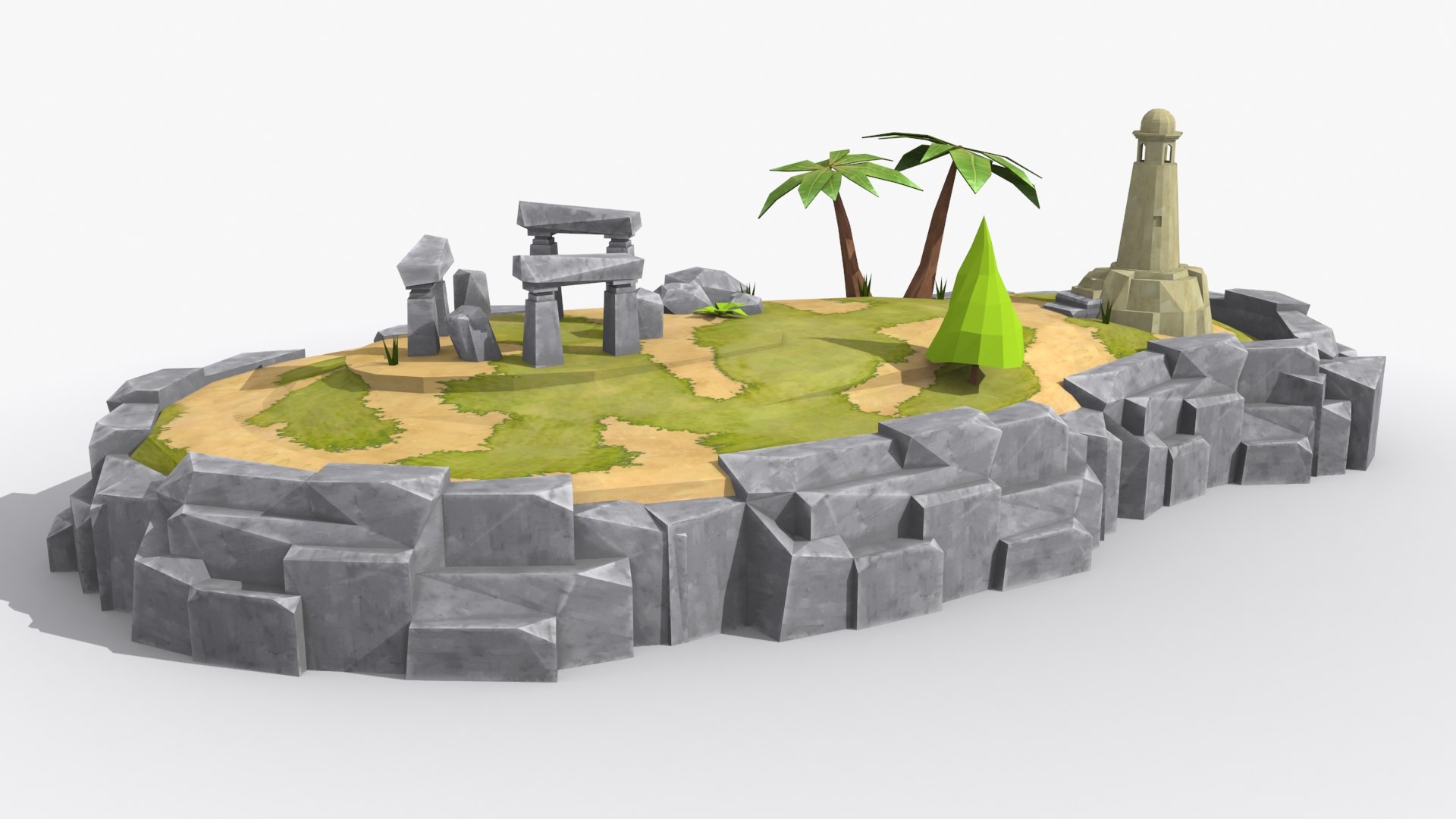 3D Island Cartoon X6 Low-poly 3D Model Model - TurboSquid 1929795