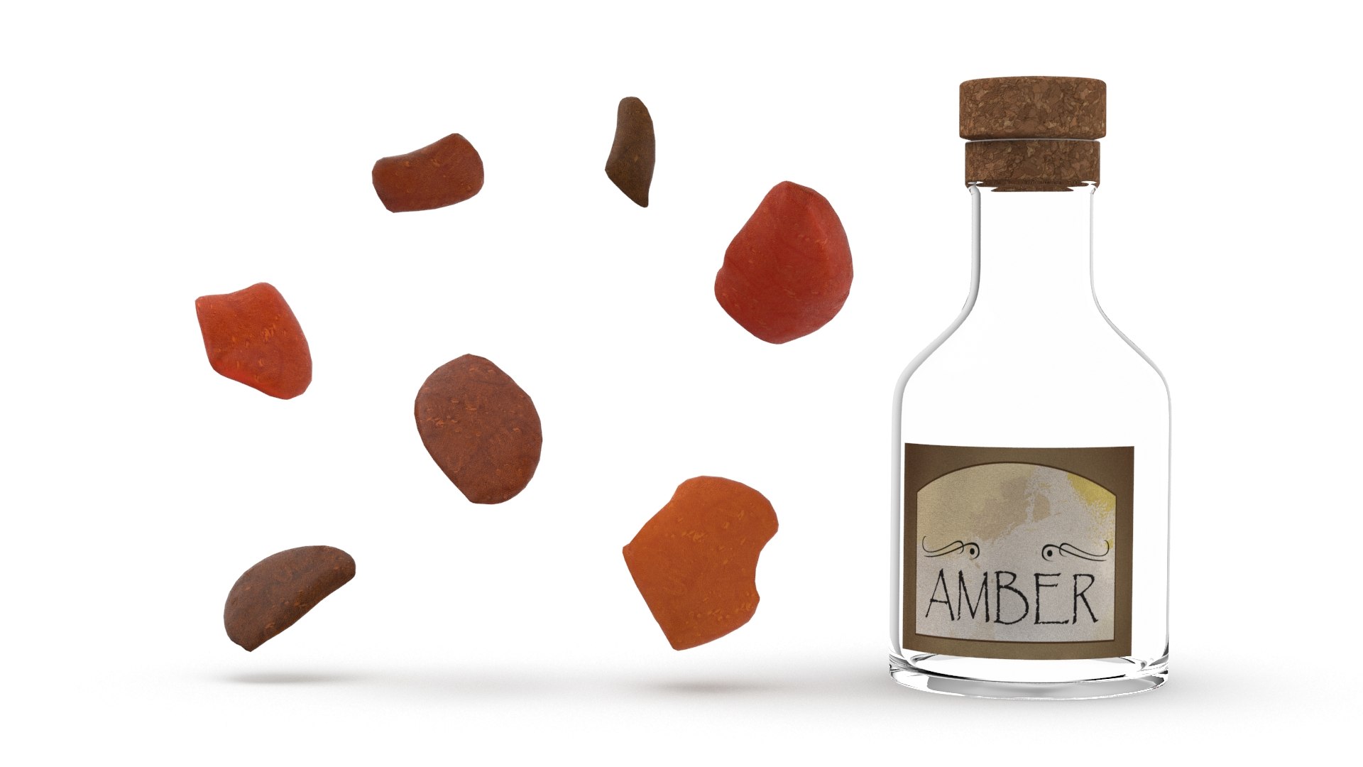 Amber Flakes 3D Model - TurboSquid 1494162