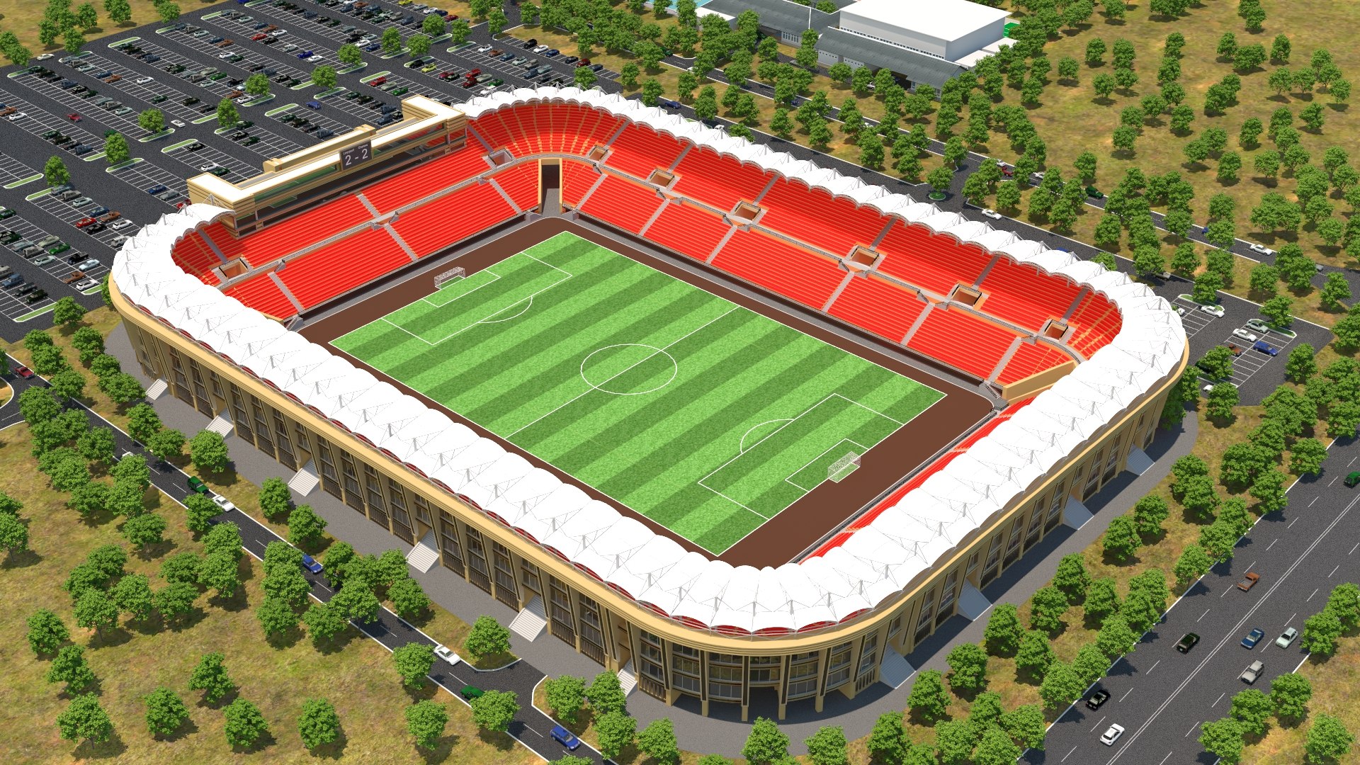 3D Football Stadium and Car low poly model - TurboSquid 2154426