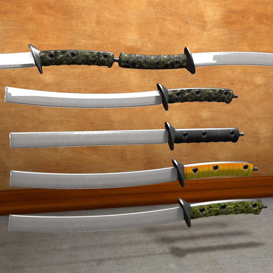 3d model of saber staff swords