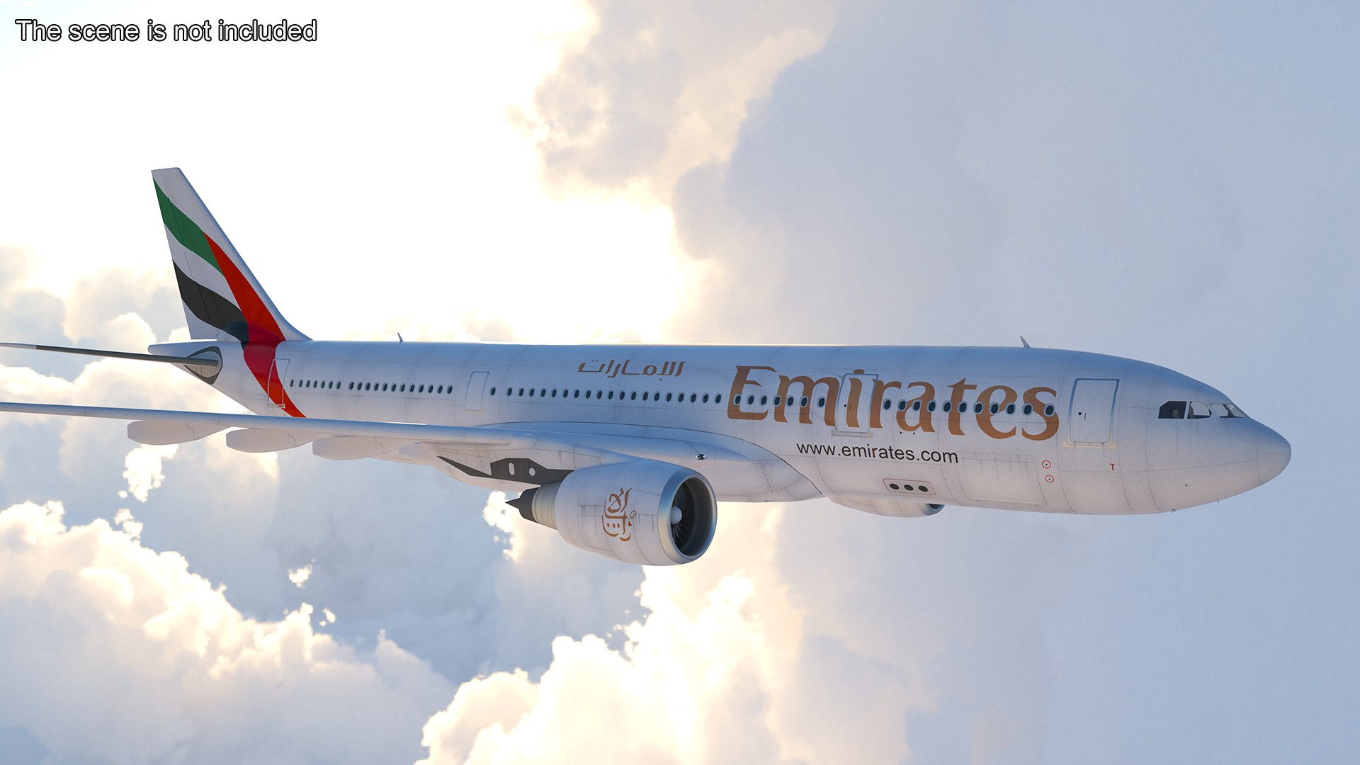 3D Model Emirates Airline Commercial Aircraft Airbus A330-200 Rigged ...