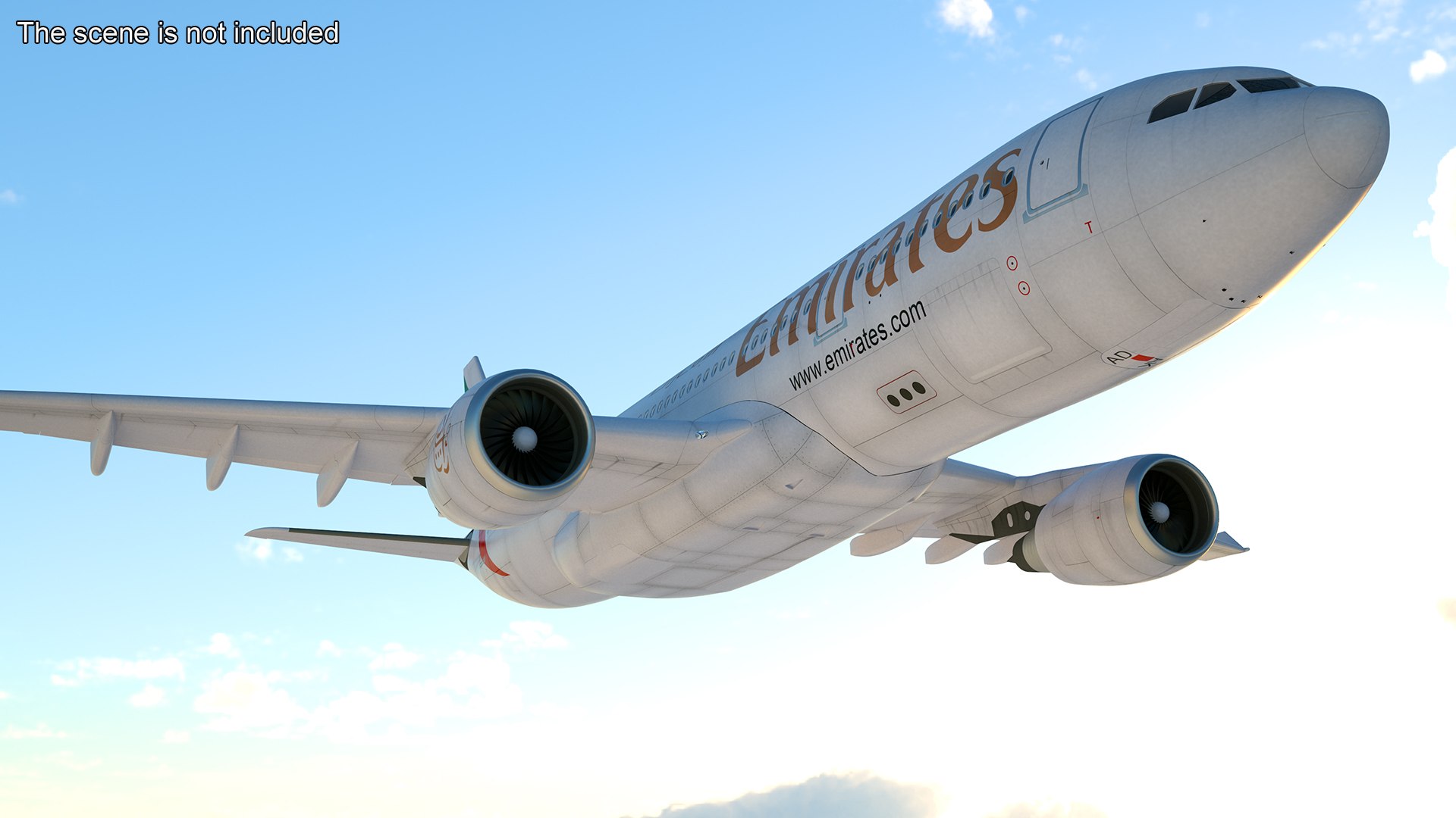 3D Model Emirates Airline Commercial Aircraft Airbus A330-200 Rigged ...