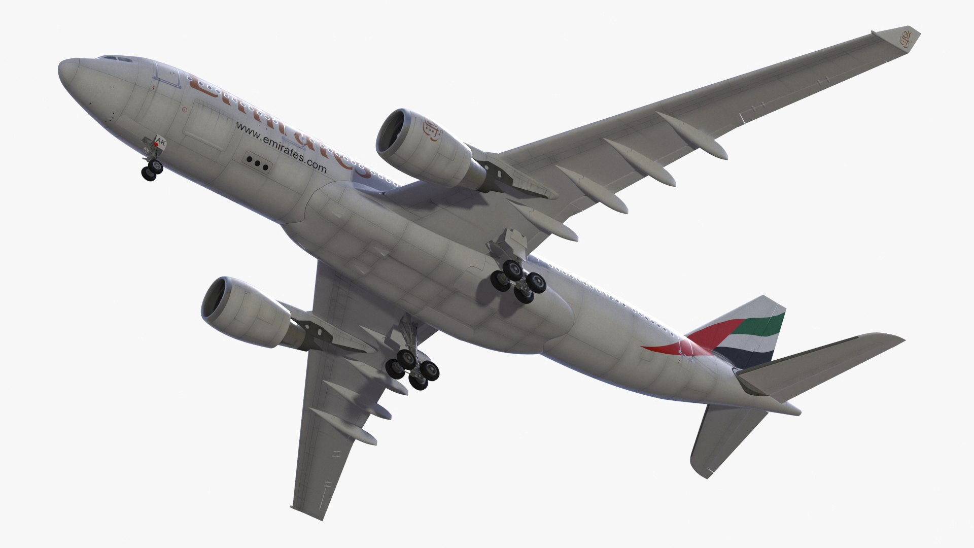 3D Model Emirates Airline Commercial Aircraft Airbus A330-200 Rigged ...