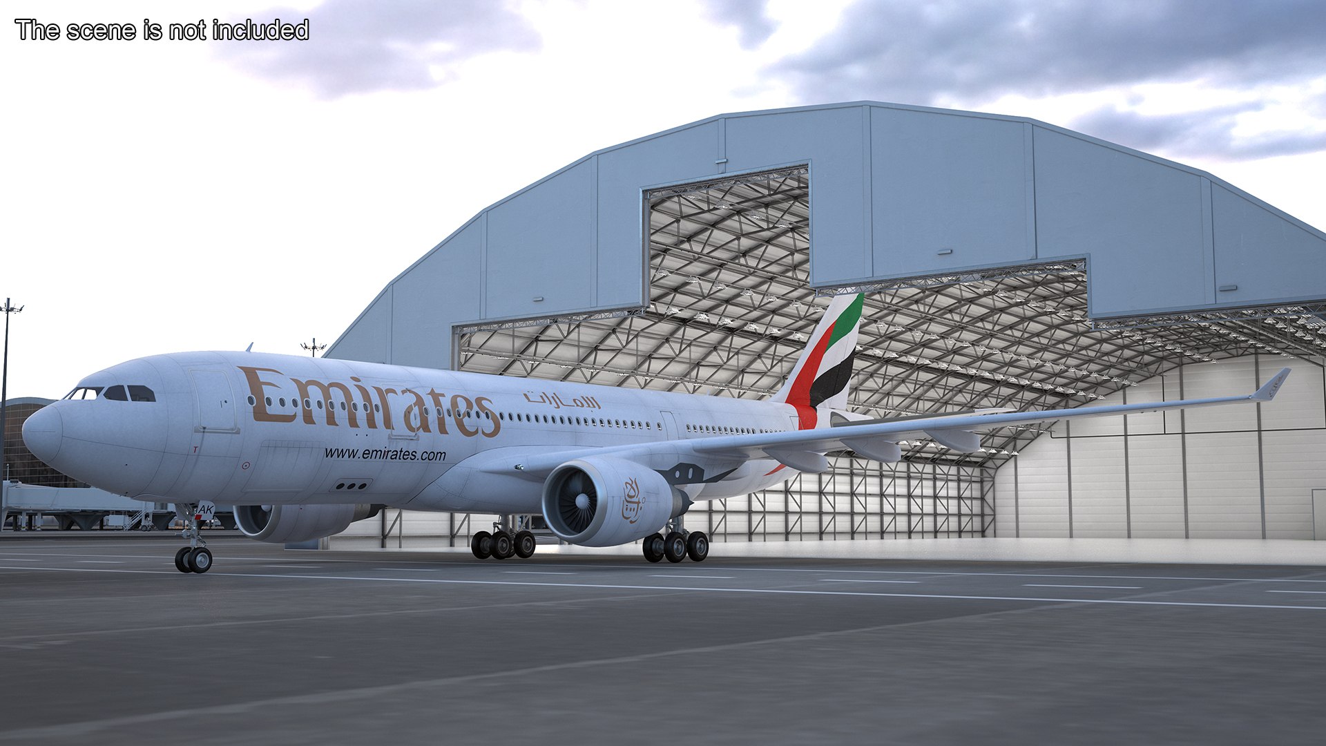 3D Model Emirates Airline Commercial Aircraft Airbus A330-200 Rigged ...