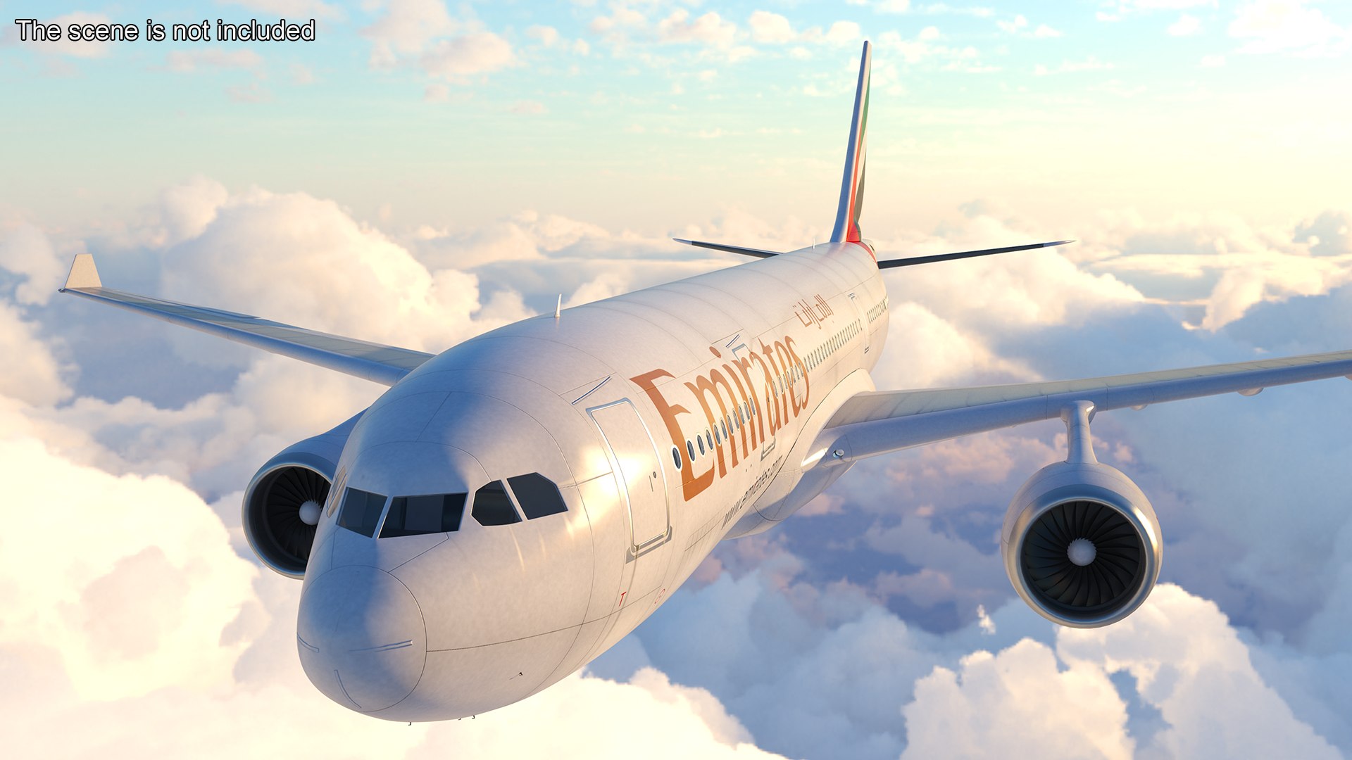 3D Model Emirates Airline Commercial Aircraft Airbus A330-200 Rigged ...