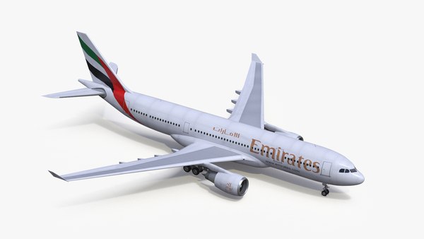modelo 3d Avión comercial Airbus A330-200 de Emirates Airline preparado ...