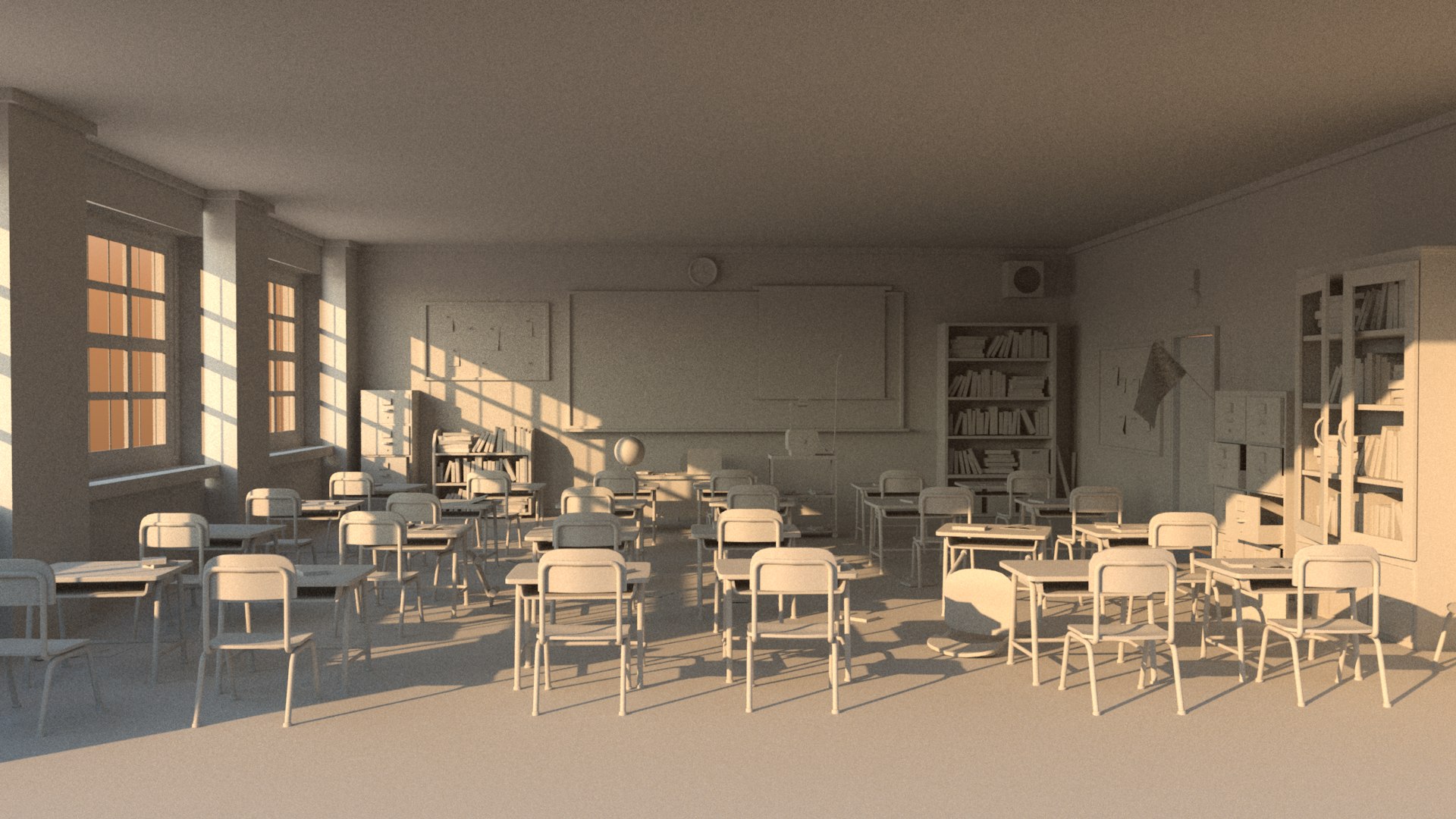Classroom 3D Model - TurboSquid 1803919