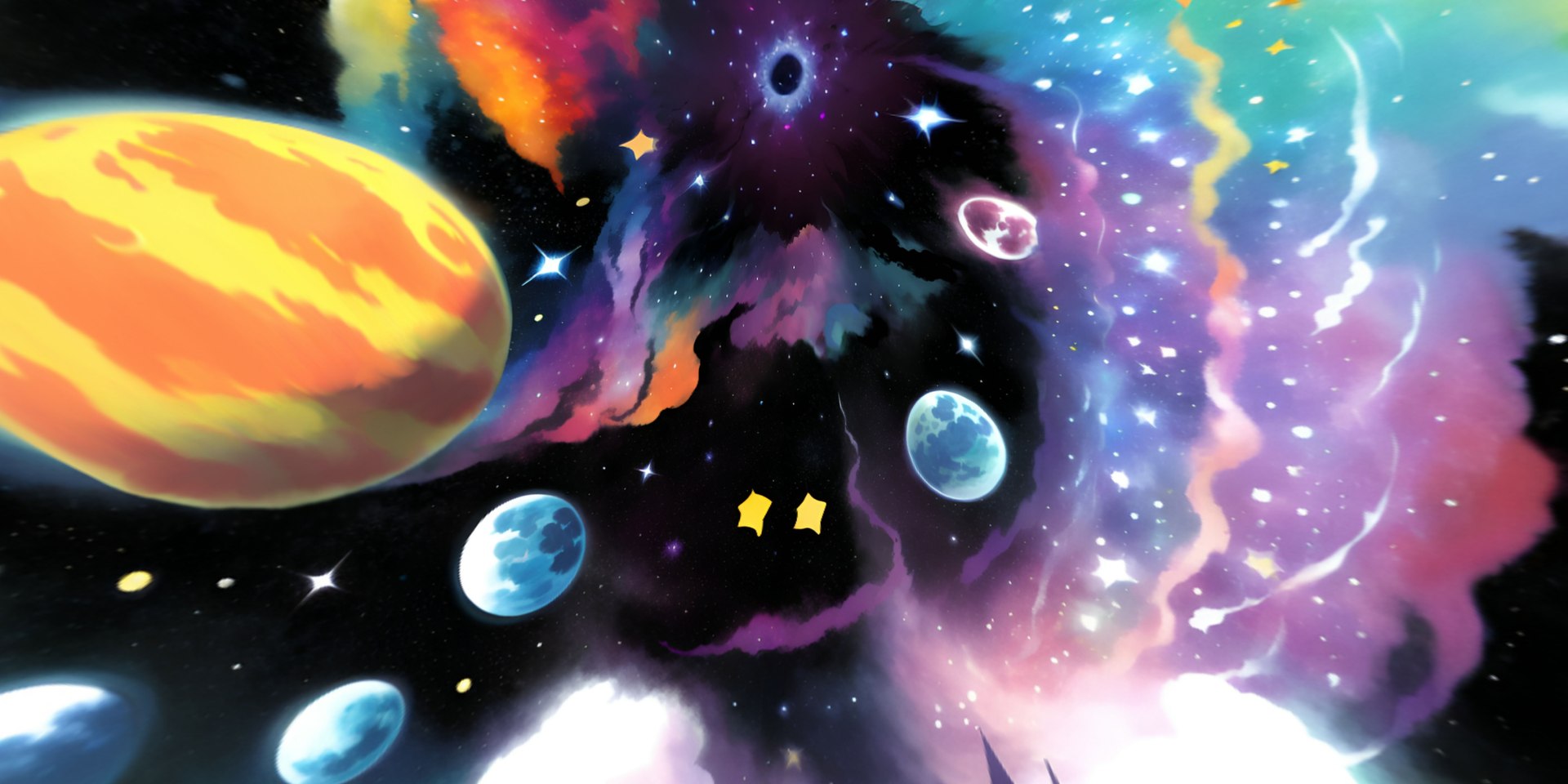 Panoramic Sky SET - Manga Cosmic Night Land - 3D Mesh And 360 UV Sphere 3D Model - TurboSquid ...