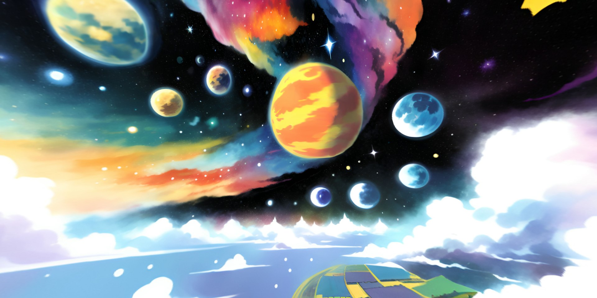 Panoramic Sky SET - Manga Cosmic Night Land - 3D Mesh And 360 UV Sphere 3D Model - TurboSquid ...