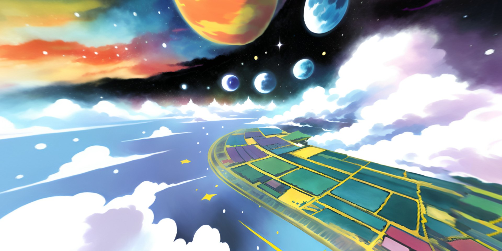 Panoramic Sky SET - Manga Cosmic Night Land - 3D Mesh And 360 UV Sphere 3D Model - TurboSquid ...