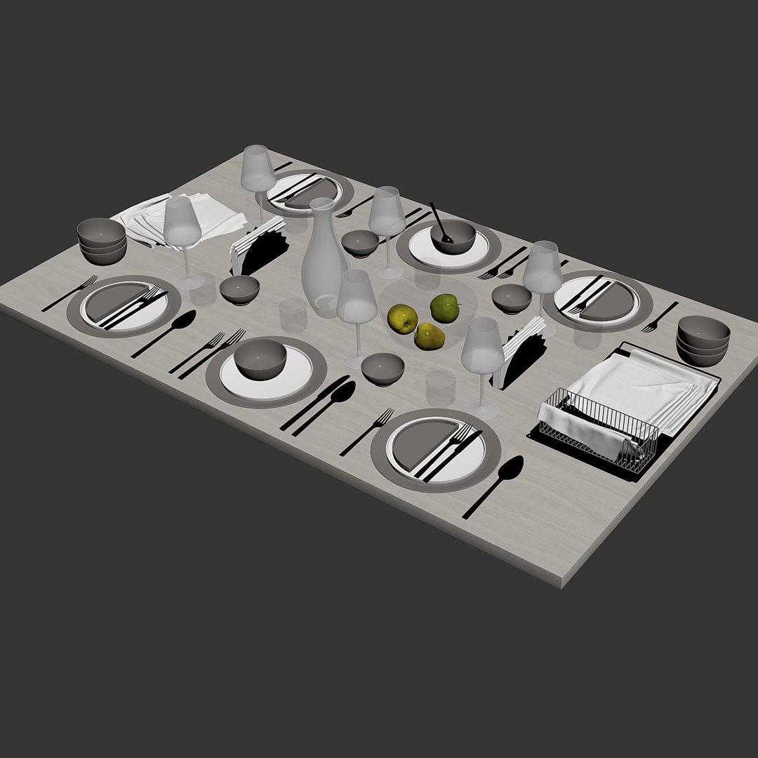 Table Setting 8 3D Model - TurboSquid 1482208