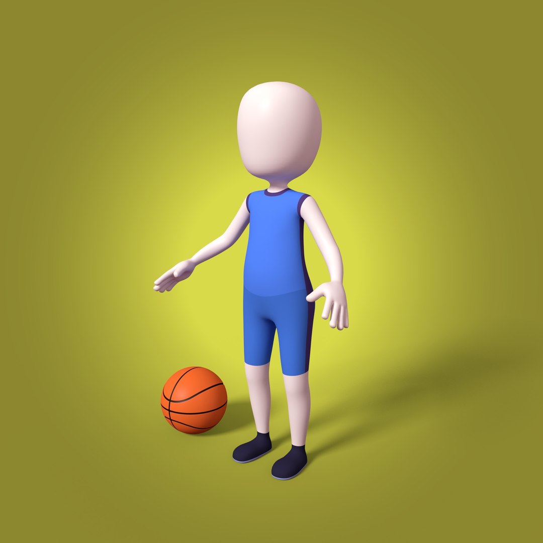Cartoon basketball player mesh 3D model - TurboSquid 1390555