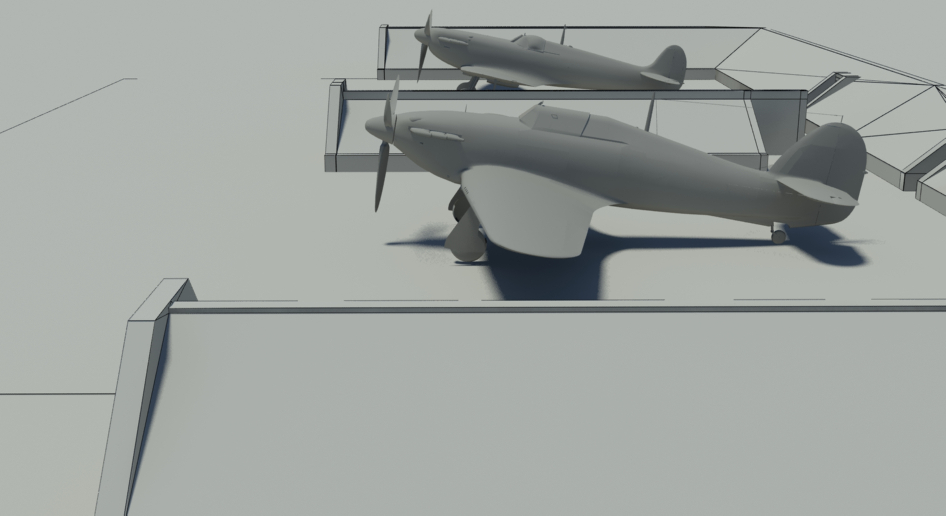 3D Low Poly British WW2 Aircraft Revetment - TurboSquid 1835370