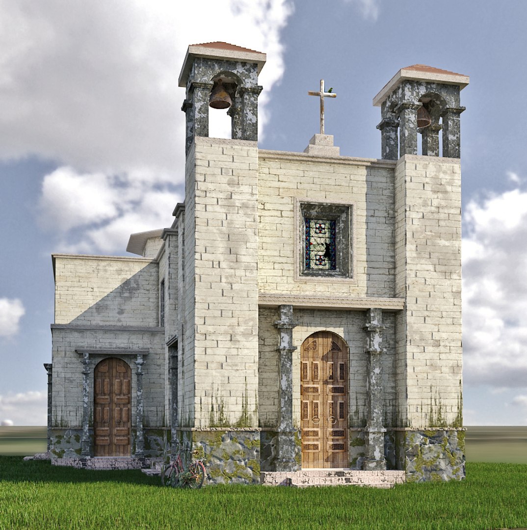 3d Old Abandoned Church Model