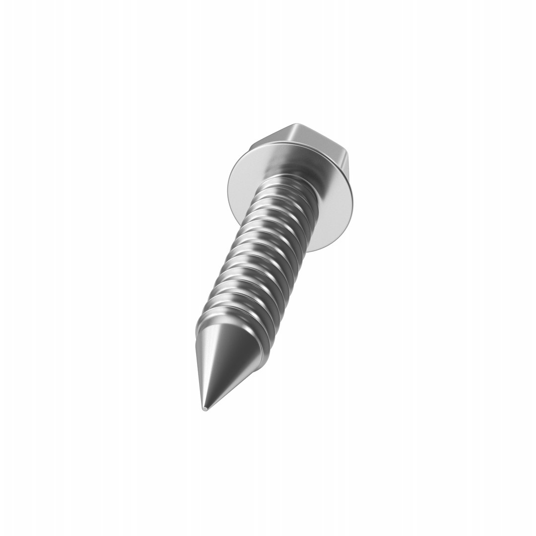 3D External Hex Head Screw Model - TurboSquid 1926387