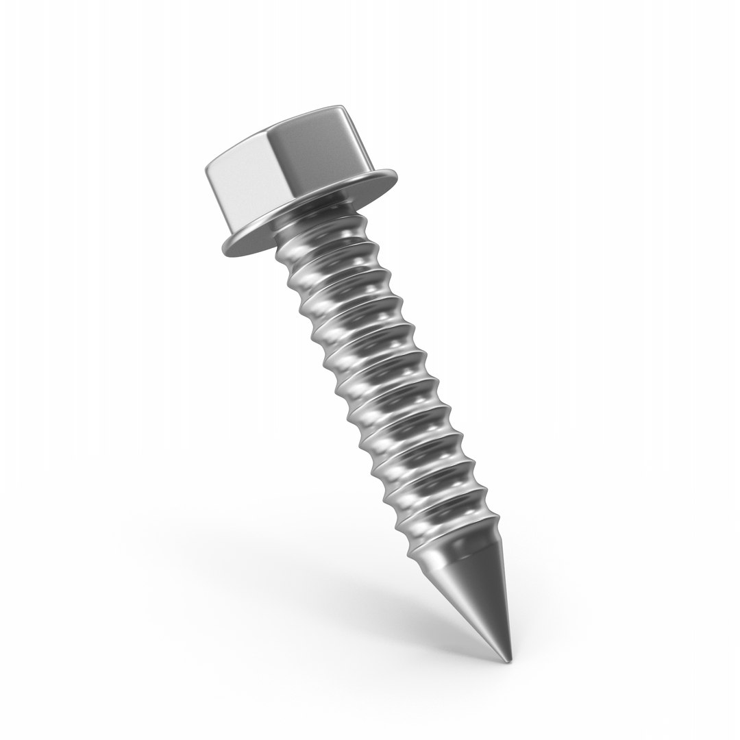 3D External Hex Head Screw Model - TurboSquid 1926387