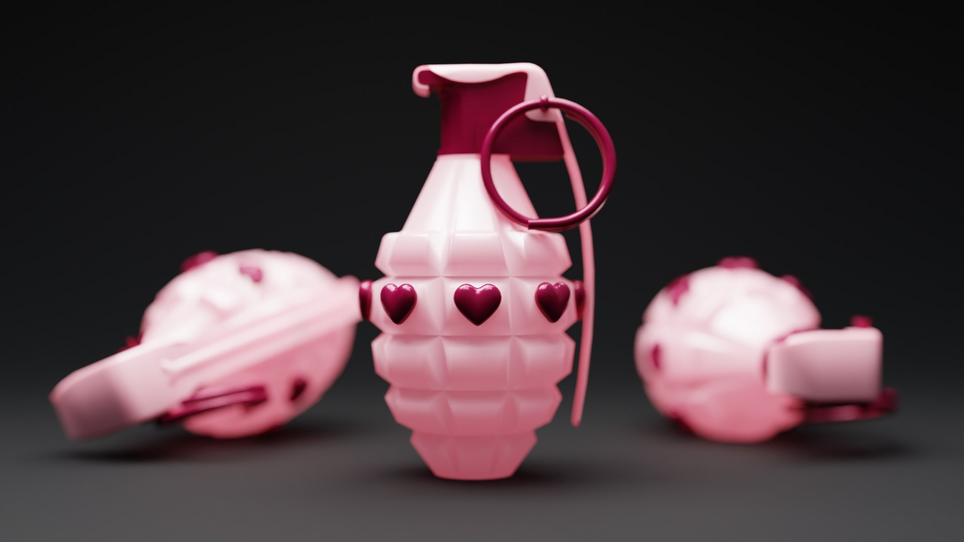3D Pink Grenade Model - TurboSquid 2109778