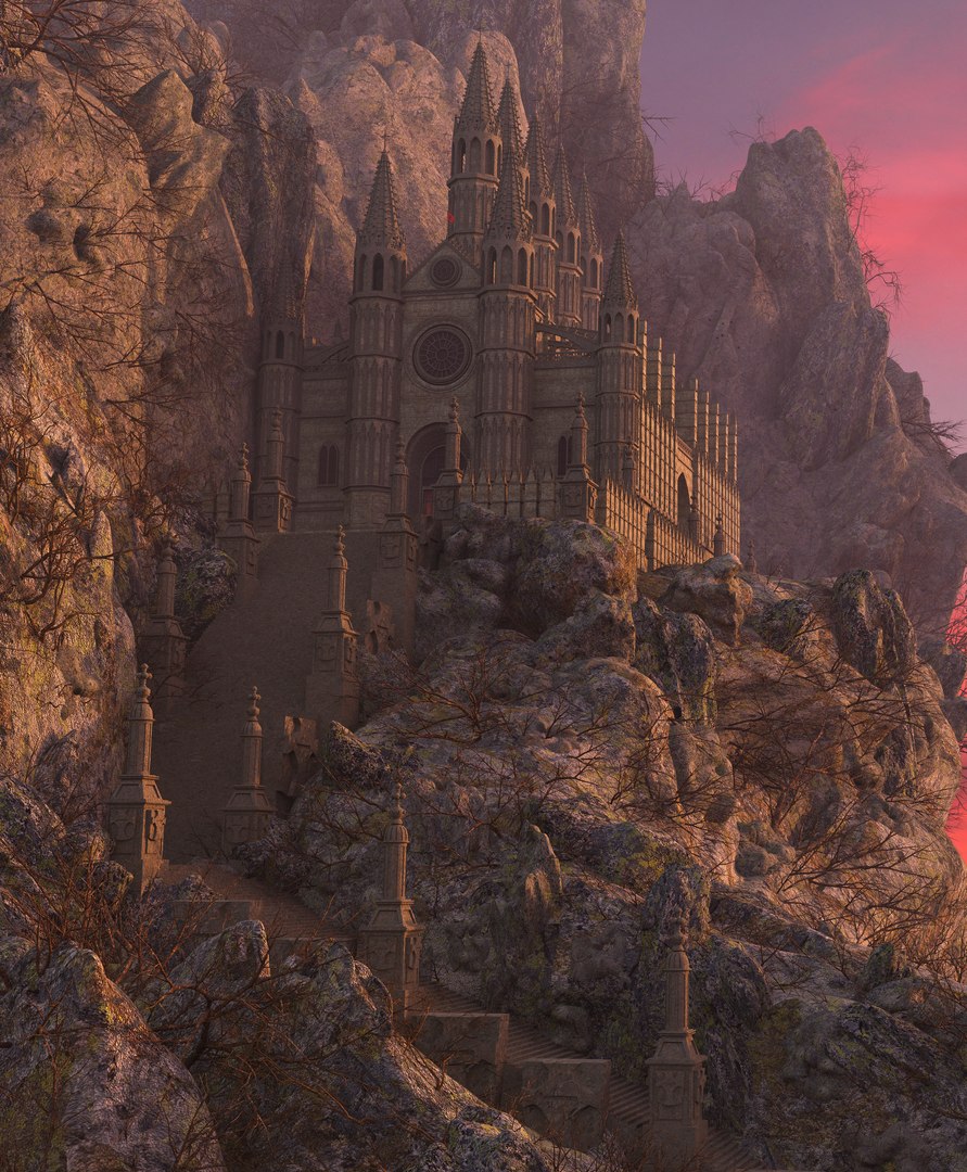 3D Model Fantasy Lost Church - TurboSquid 1803586