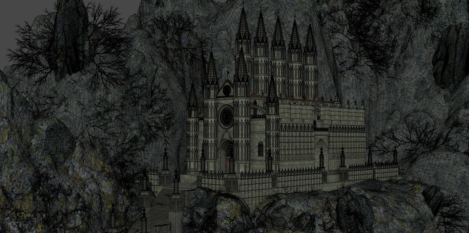 3D Model Fantasy Lost Church - TurboSquid 1803586
