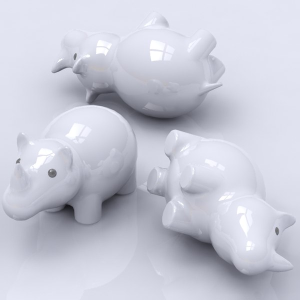 maya porcelain rhino figure