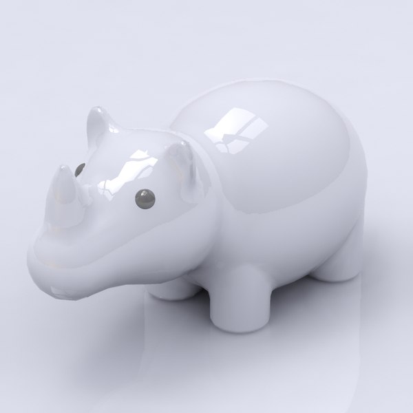 maya porcelain rhino figure