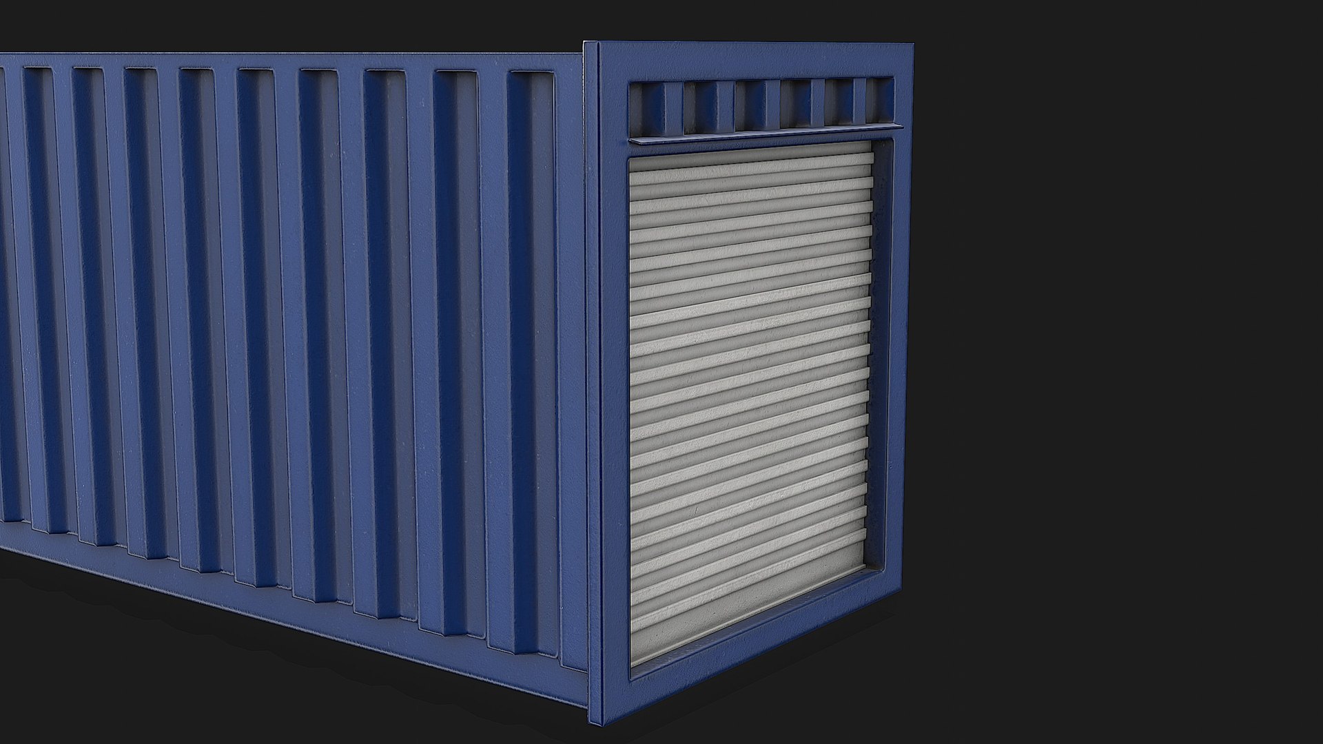 3D 30ft Container With Roll-Up Door - Blue Model - TurboSquid 2151412