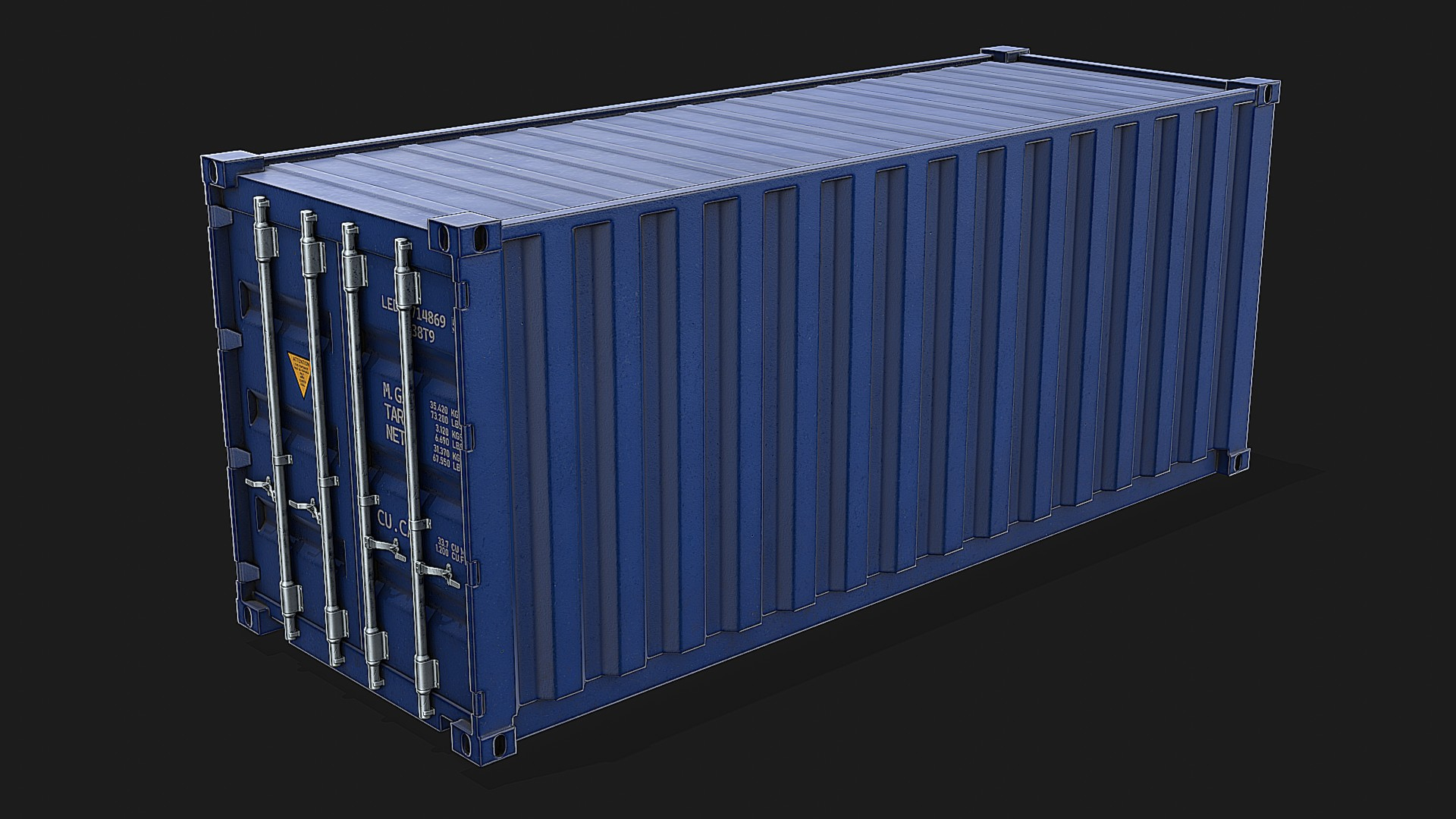 3D 30ft Container With Roll-Up Door - Blue Model - TurboSquid 2151412