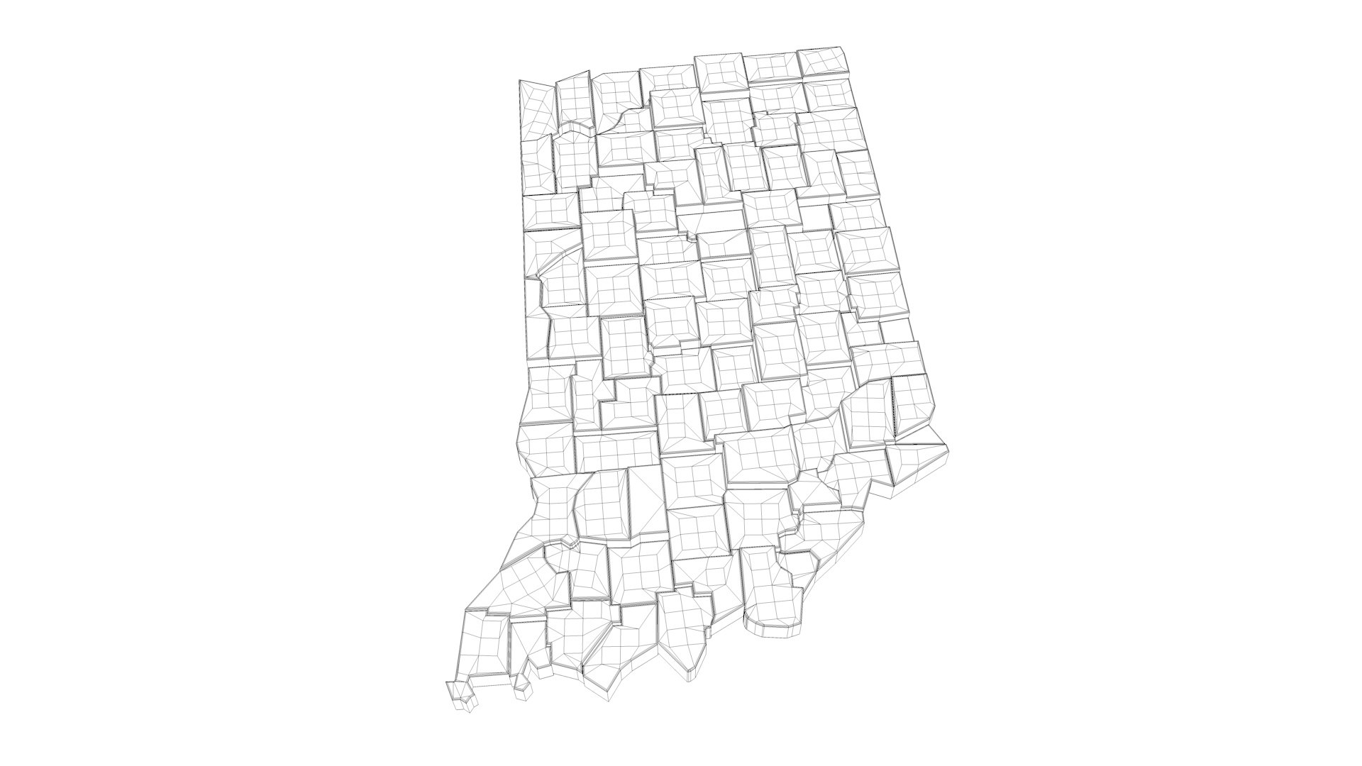 Indiana Counties - Map Of United States Of America USA 3D Model ...